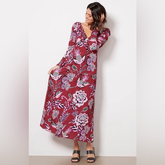 FARM Rio | Dresses | Nwt Farm Rio Pineapple Inspiration Burgundy V ...